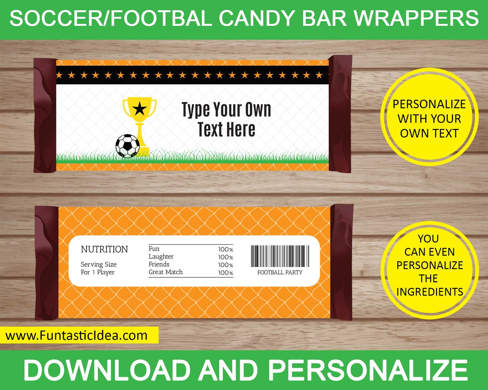 Soccer Candy Bar Wrappers, Soccer Chocolate Bar Labels, Soccer Birthday ...