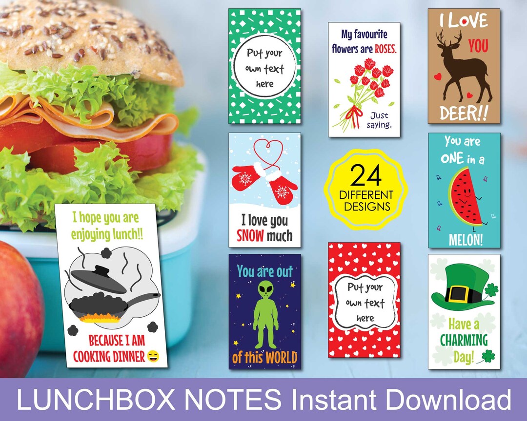 Lunchbox Notes for Adults | Printable Adults Lunchbox Notes | Adults ...