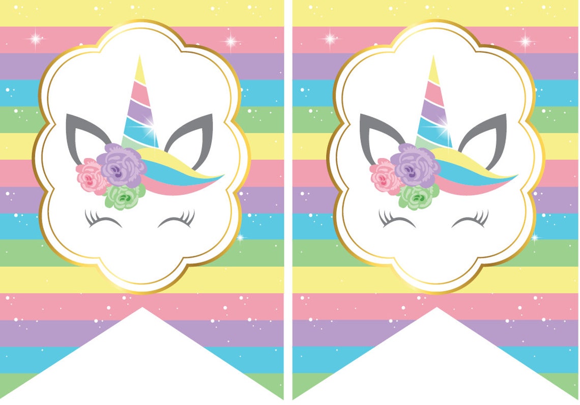 Unicorn Pennant Banner, Unicorn Party Banner, Unicorn Party Decoration ...