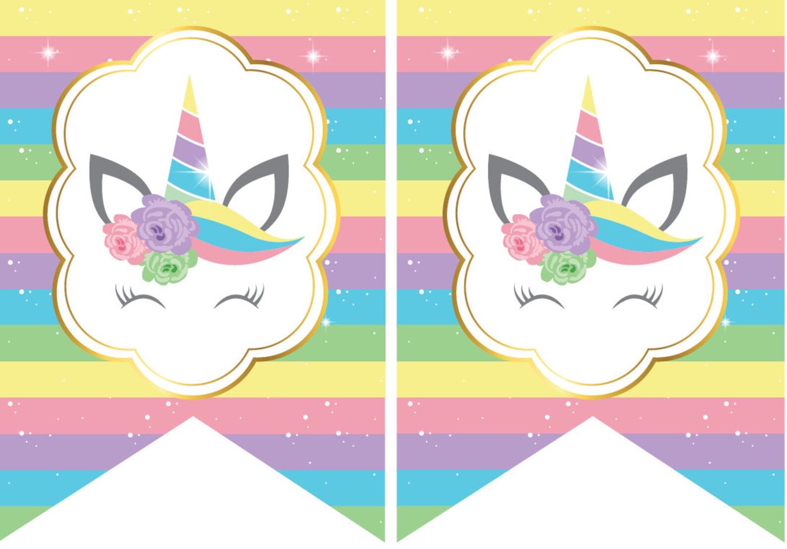 Unicorn Pennant Banner Unicorn Party Banner Unicorn Party | Etsy