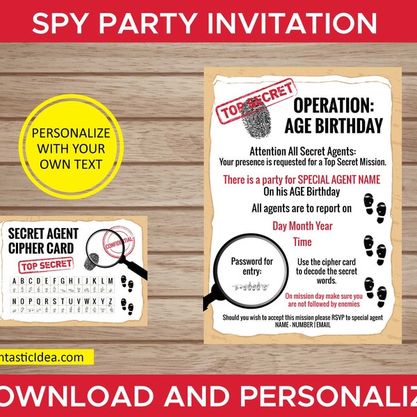 Spy Birthday - Etsy
