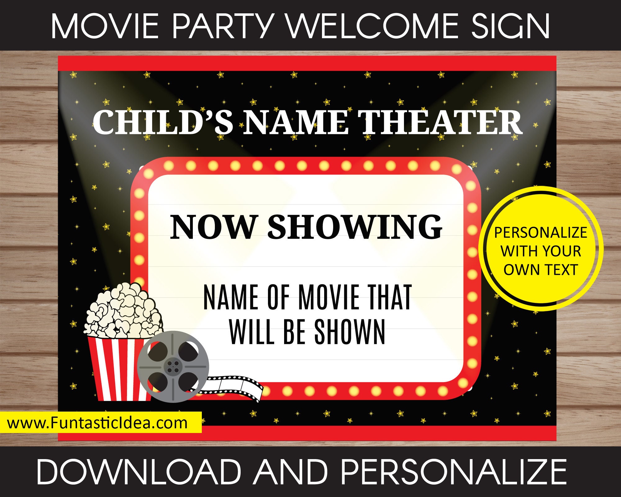 Movie Party Welcome Sign, Movie Party Game Sign, Movie Party Door Sign ...