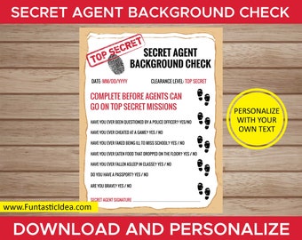 Spy / Secret Agent Mission Document - Spy Party Games, Spy Party ...