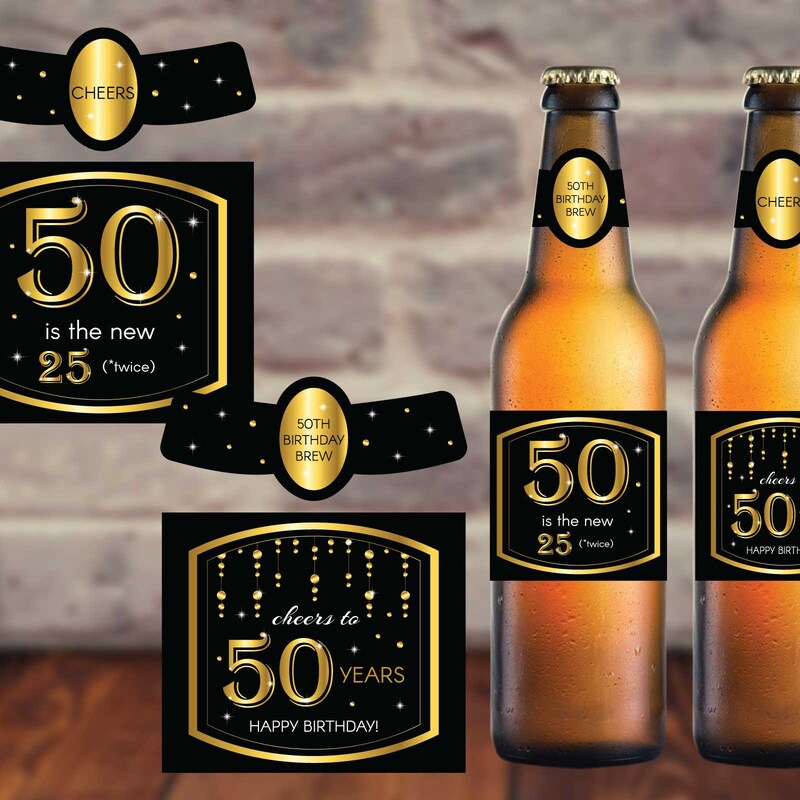 50th Birthday Labels - Etsy