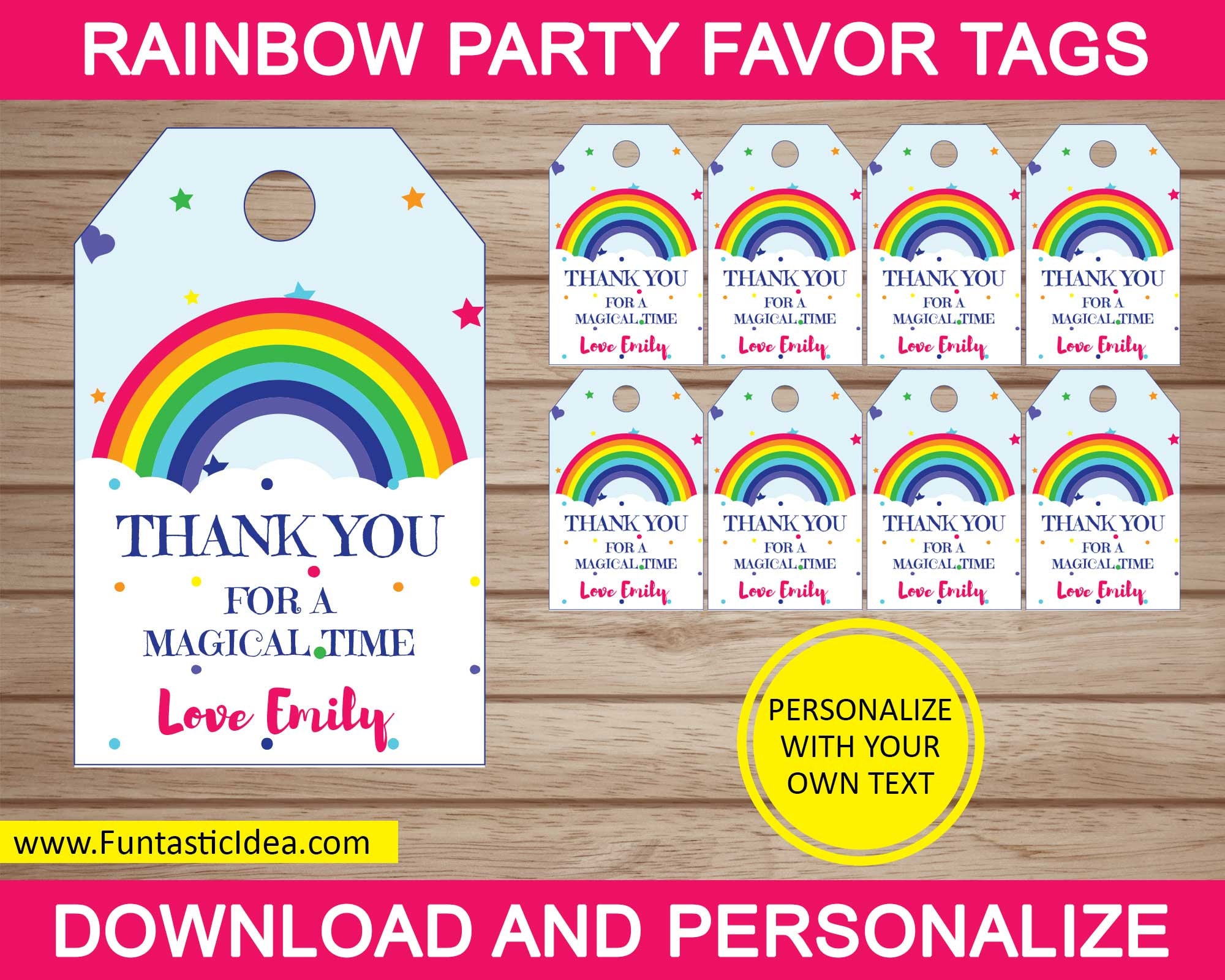 Rainbow Favor Tags, Rainbow Gift Tags, Rainbow Party Decorations ...