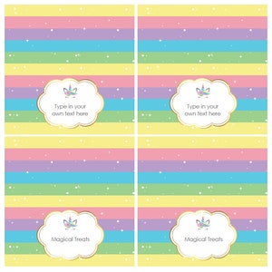 Unicorn Treat Bag Toppers, Unicorn Favor Bag Toppers, Unicorn Party ...