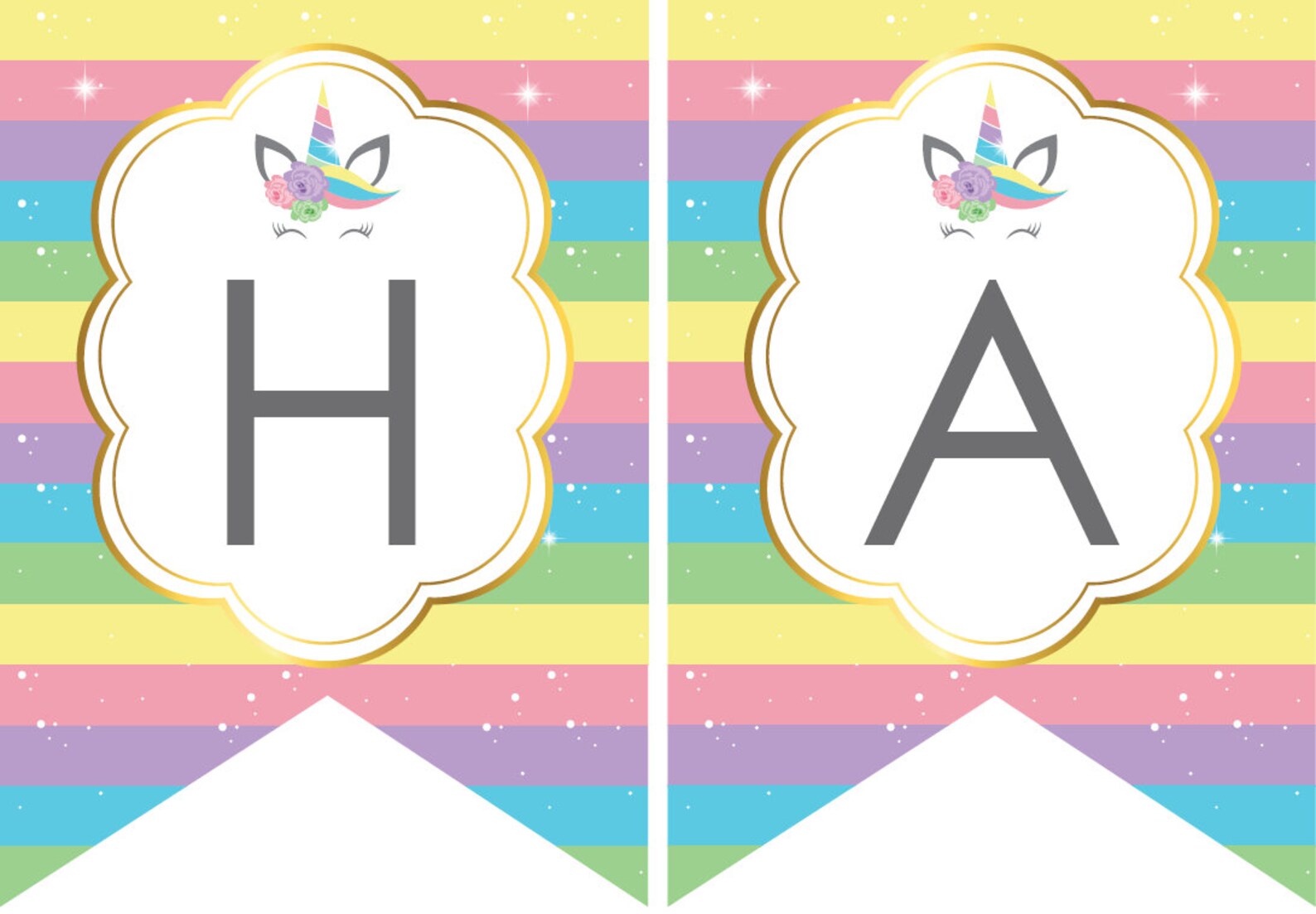 Unicorn Pennant Banner Unicorn Party Banner Unicorn Party | Etsy