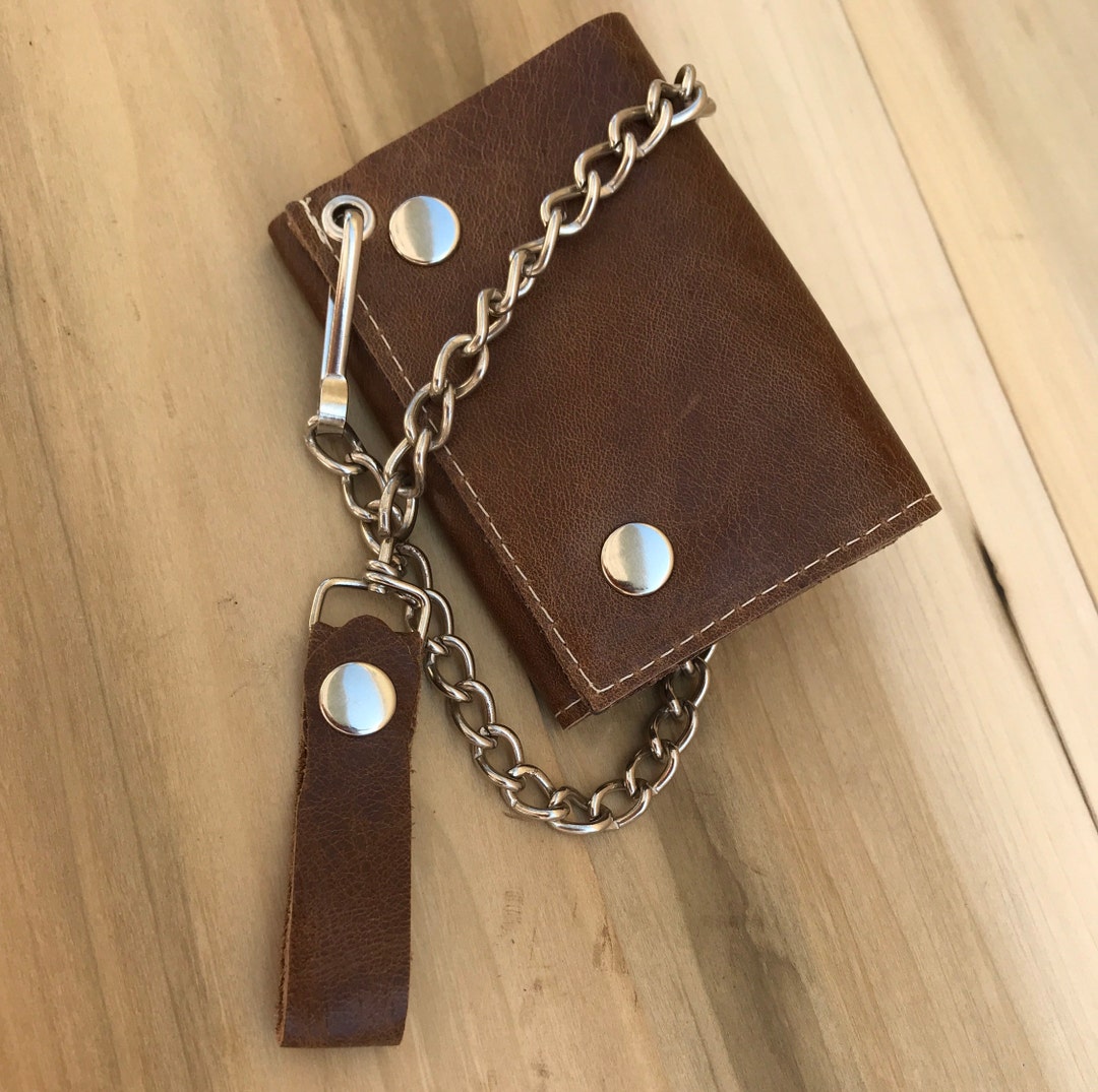 Chain Wallet, Trifold, Full Grain Leather, Free Personalization, Great ...