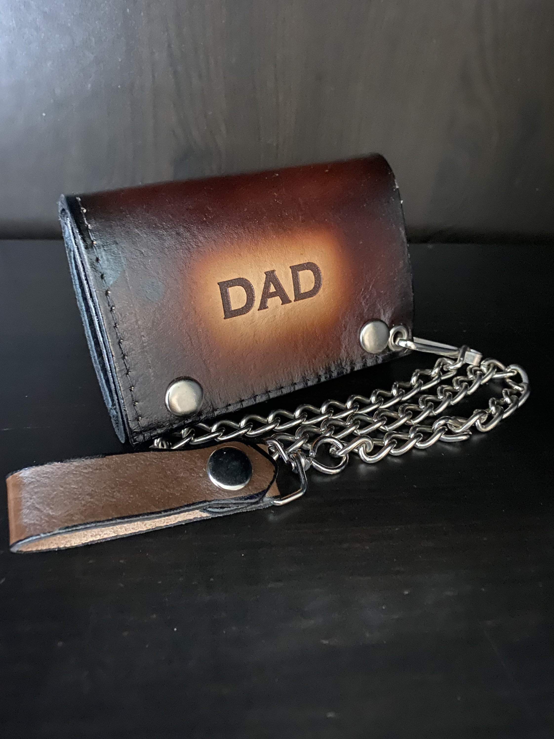 Leather Chain Wallet-personalized for Free With Initials - Etsy