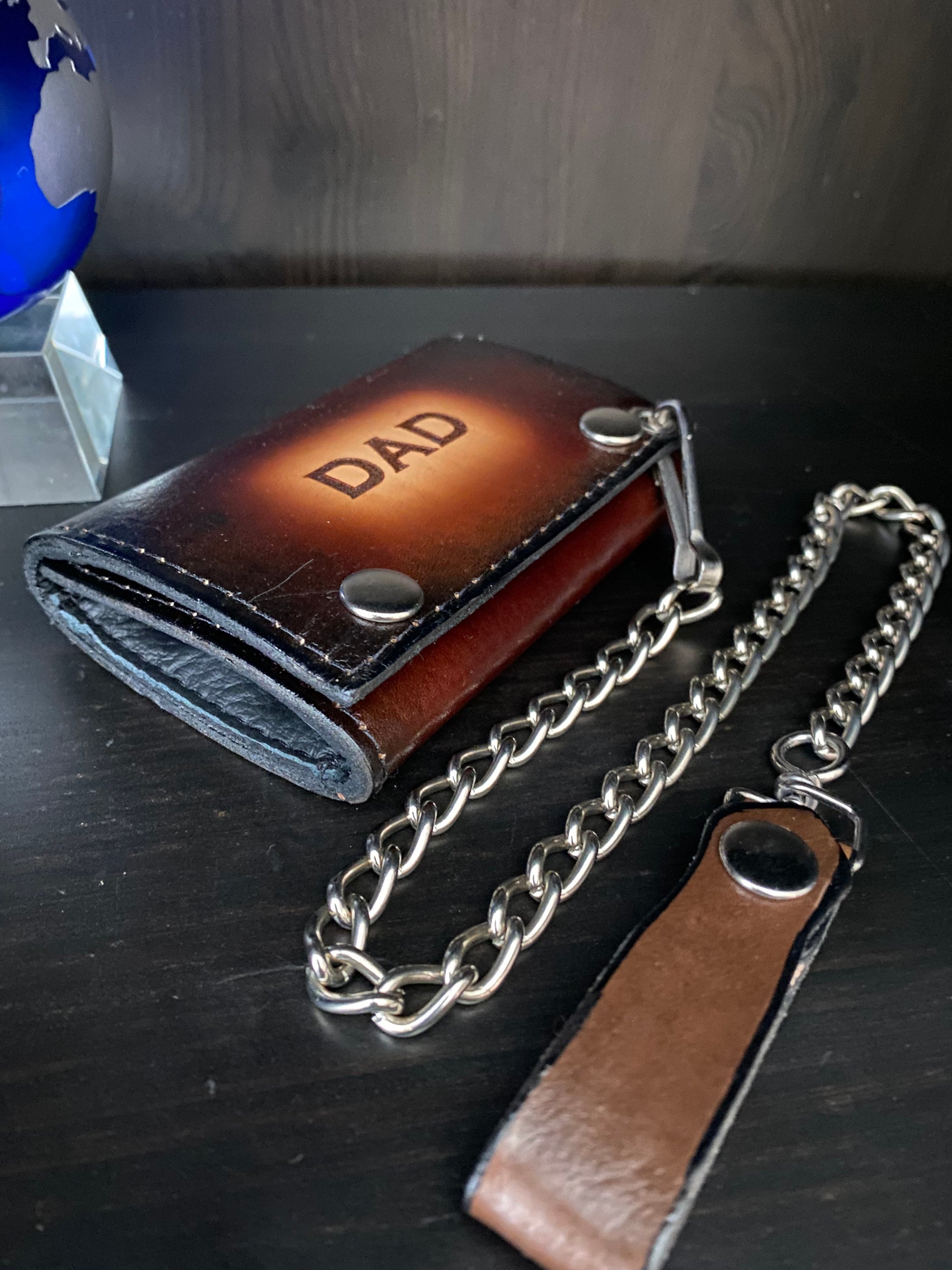Leather Chain Wallet-personalized for Free With Initials - Etsy