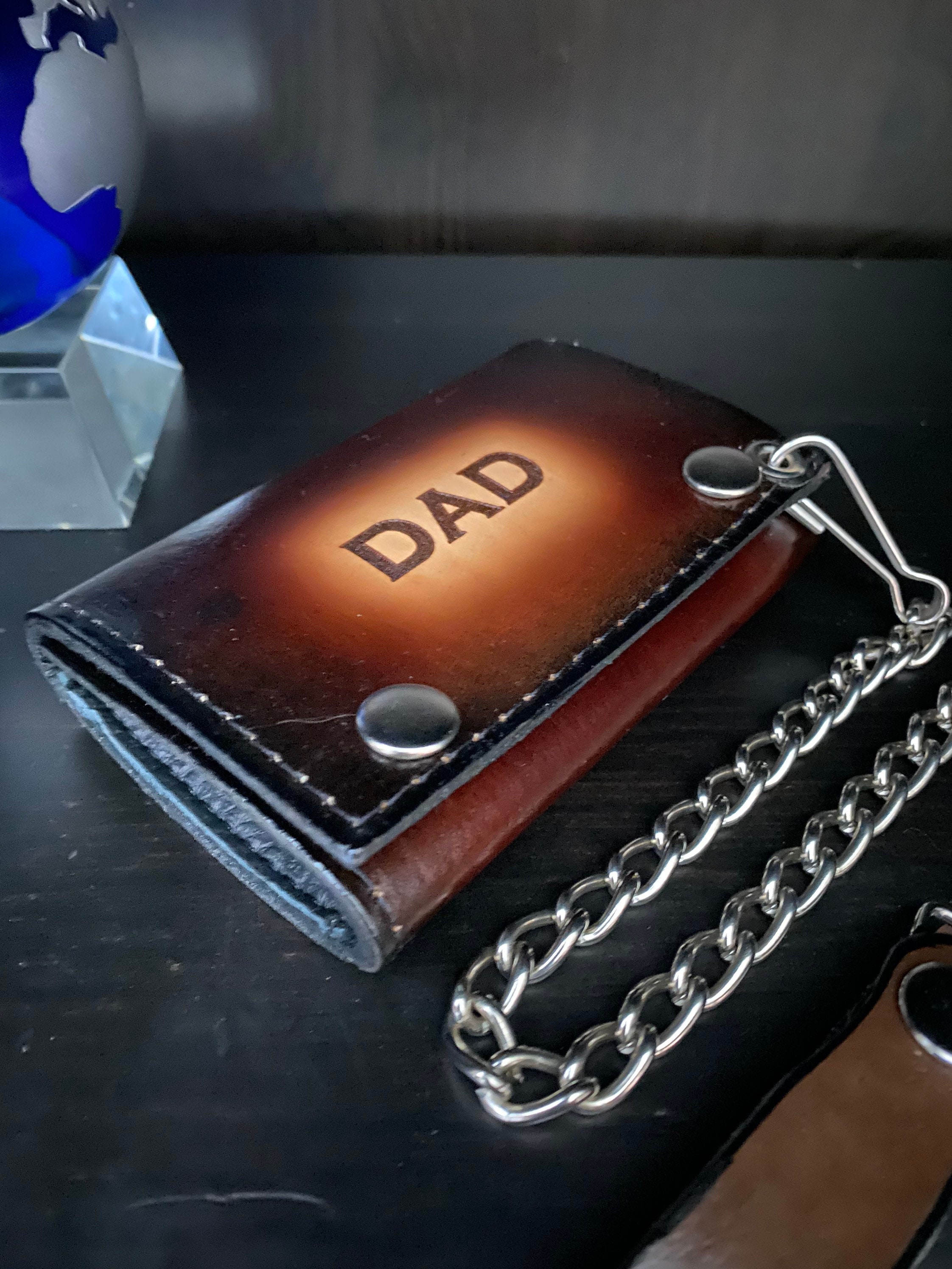 Leather Chain Wallet-personalized for Free With Initials - Etsy