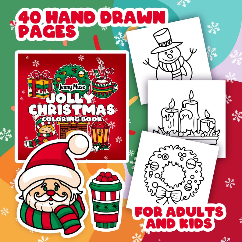 Jolly Christmas Coloring Book: Bold and Easy Coloring Book for Kids and ...