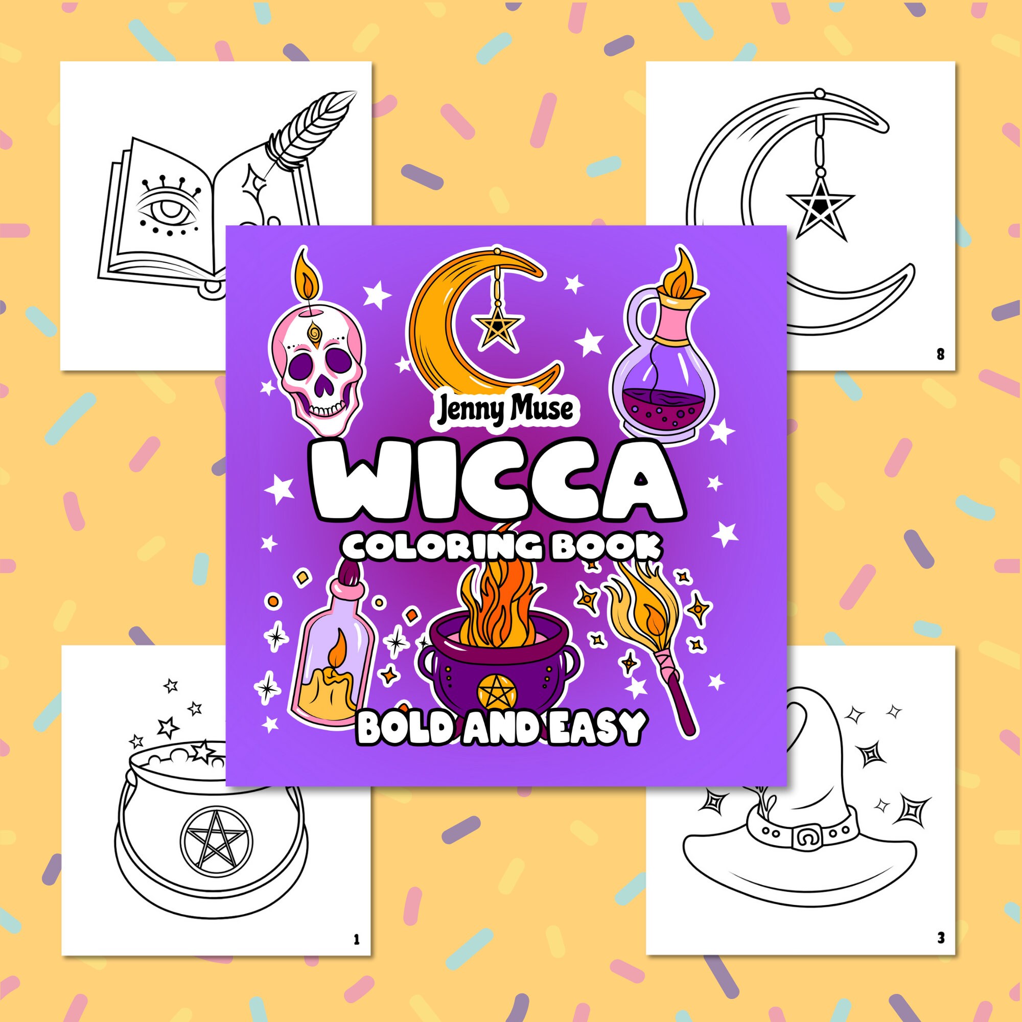 Wicca Coloring Book, Printable Kids and Adult Coloring Pages, Pagan ...