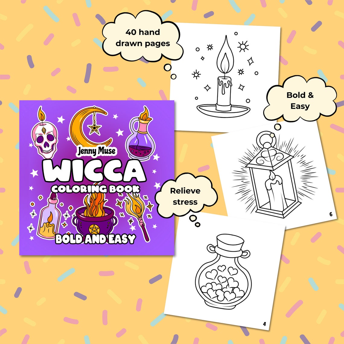 Wicca Coloring Book, Printable Kids and Adult Coloring Pages, Pagan ...