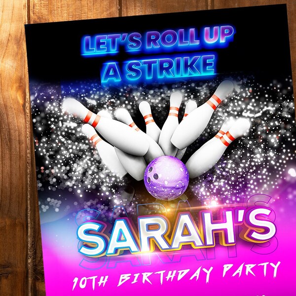 Bowling Theme Invitations - Etsy