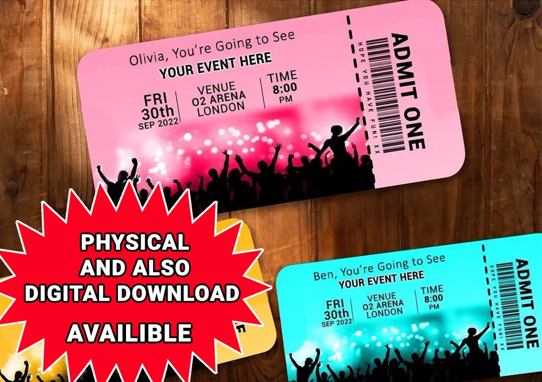 Surprise Concert Ticket Personalised Ticket - Etsy UK