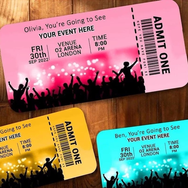 Personalised Ticket - Etsy UK