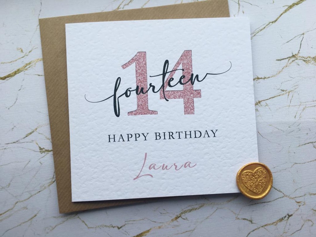 Personalised 14th Birthday Card, Fourteenth Birthday Card - Etsy