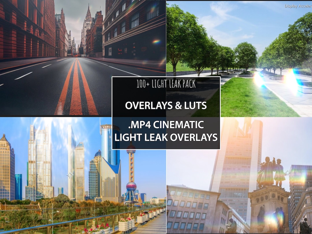100 Cinematic Light Leak Overlays Animated Overlay With - Etsy