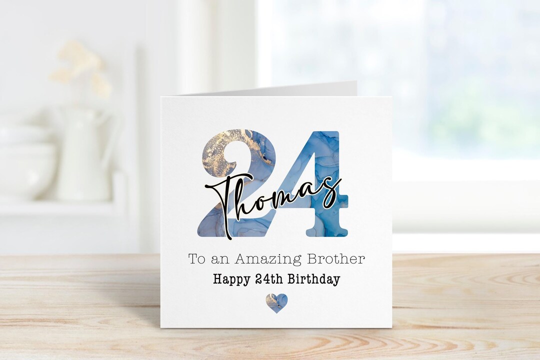 Personalised 24th Birthday Card, Twenty Fourth Card - Etsy UK