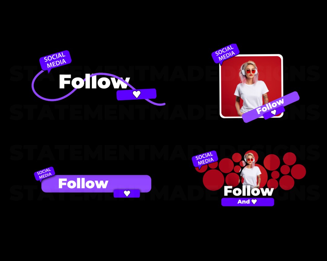 Animated Stream Overlay, Stream Follow & Subscribe Pop-up, Engaging ...