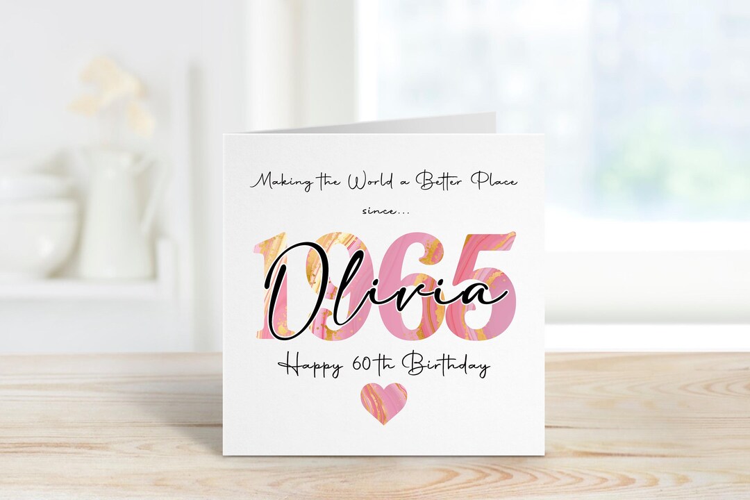 Personalised 60th Birthday Card, 1965 Sixtieth Card - Etsy UK