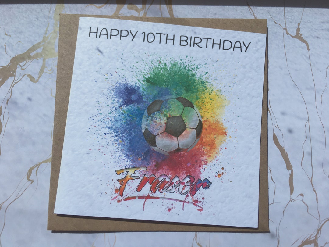 Personalised Football Birthday Card Footie Card Sports Birthday Card ...