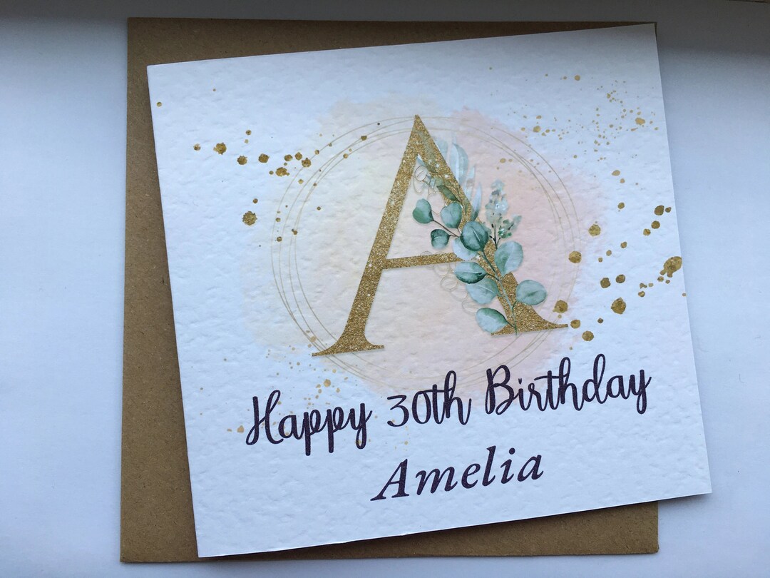 Personalized 30th Birthday Card: Elegant Linen Cardstock - Etsy