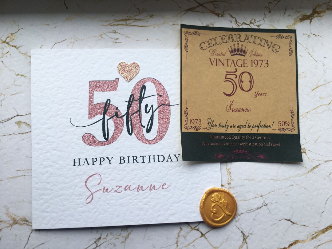 Personalised 50th Birthday Card, Fiftieth Card, Fifty Card - Etsy