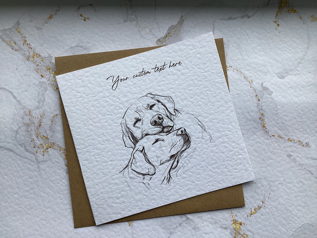 Personalized Labrador Cuddling Card: Anniversary, Wedding, or Valentine ...