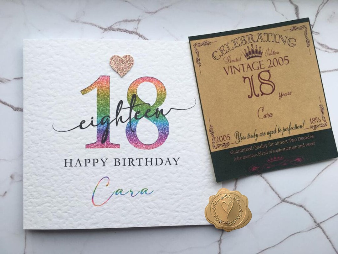 Personalised 18th Birthday Card, Eighteen Birthday Card - Etsy UK