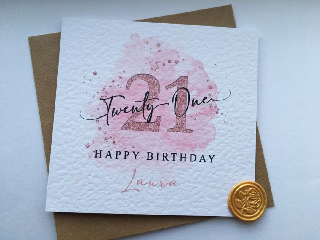 Personalised 21st Birthday Card, Twenty First Card - Etsy UK