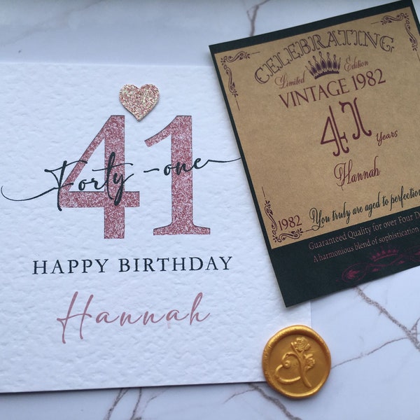 41st Birthday Card - Etsy UK