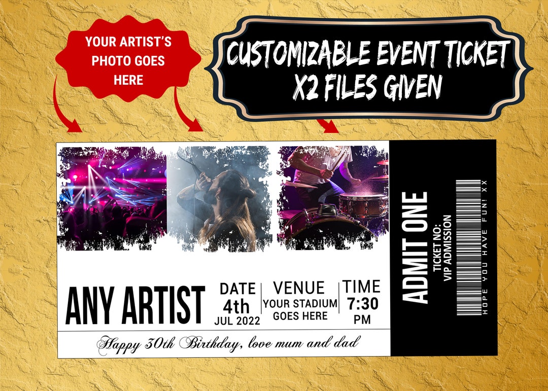 Concert Ticket | Downloadable Tickets - Etsy