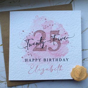 Personalised 25th Birthday Card, Twenty Fifth Birthday Card - Etsy