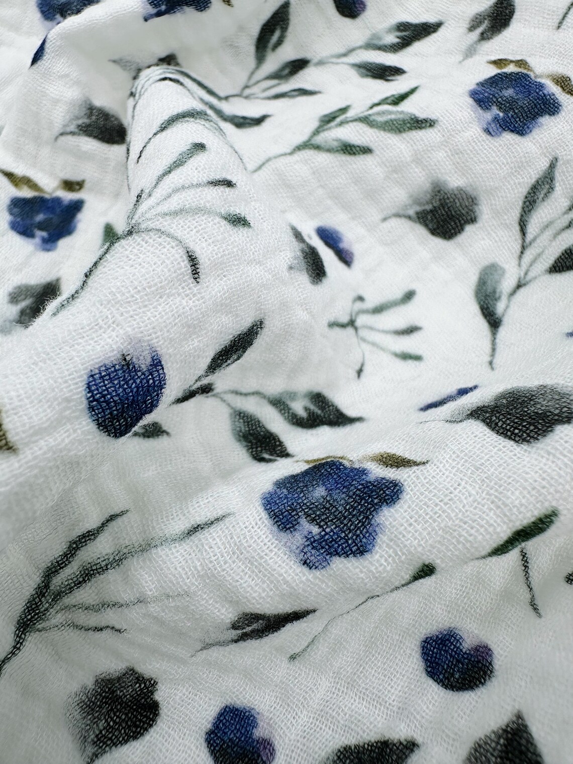 Floral Double Gauze Fabric | Double Gauze Fabric | Floral Print Fabric ...