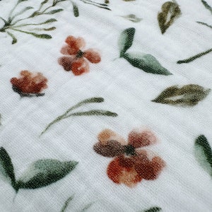 Floral Double Gauze Fabric | Double Gauze Fabric | Floral Print Fabric ...
