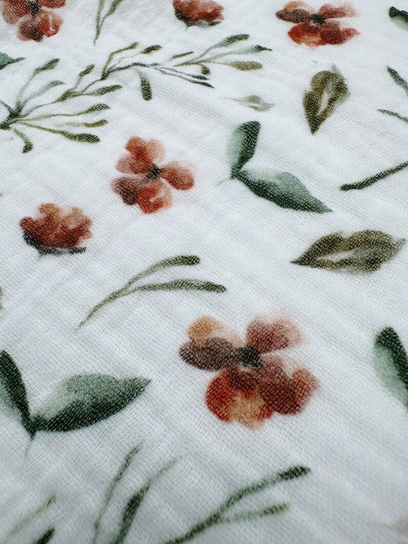 Floral Double Gauze Fabric | Double Gauze Fabric | Floral Print Fabric ...
