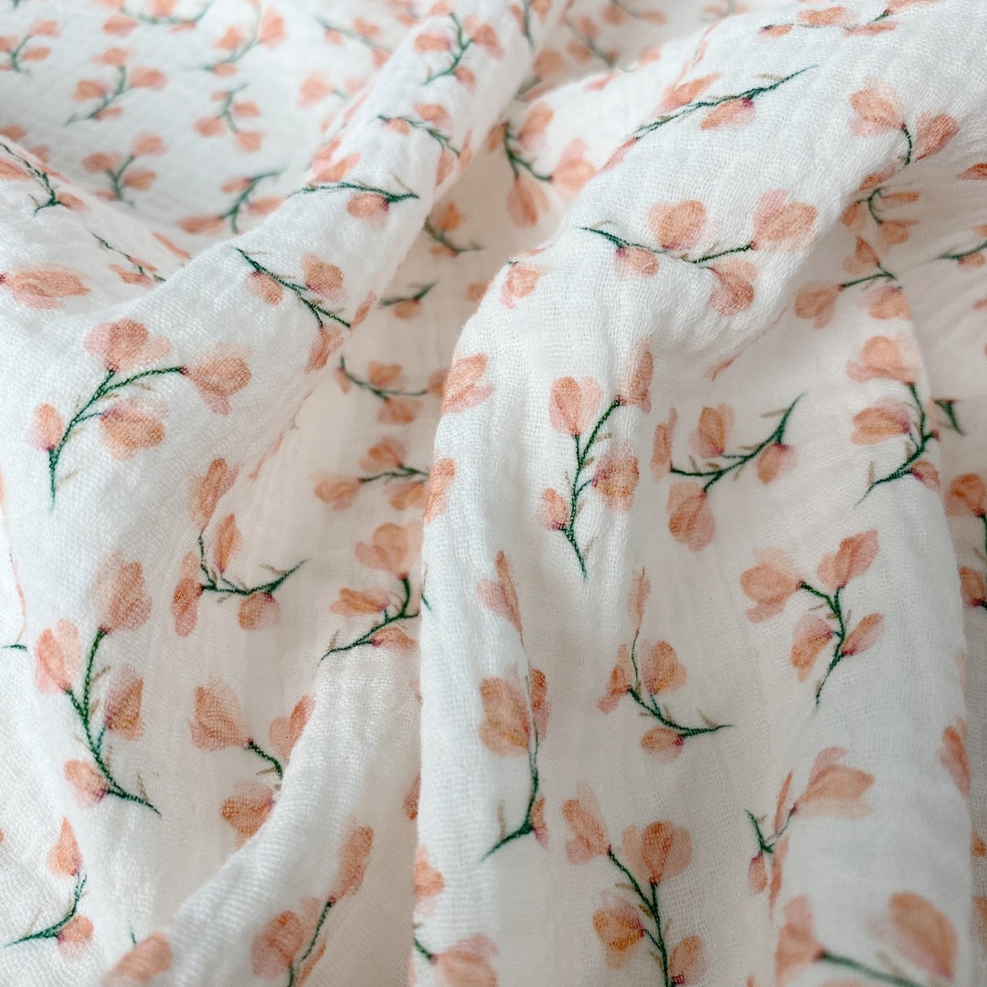 Floral Double Gauze Fabric | Double Gauze Fabric | Floral Print Fabric ...