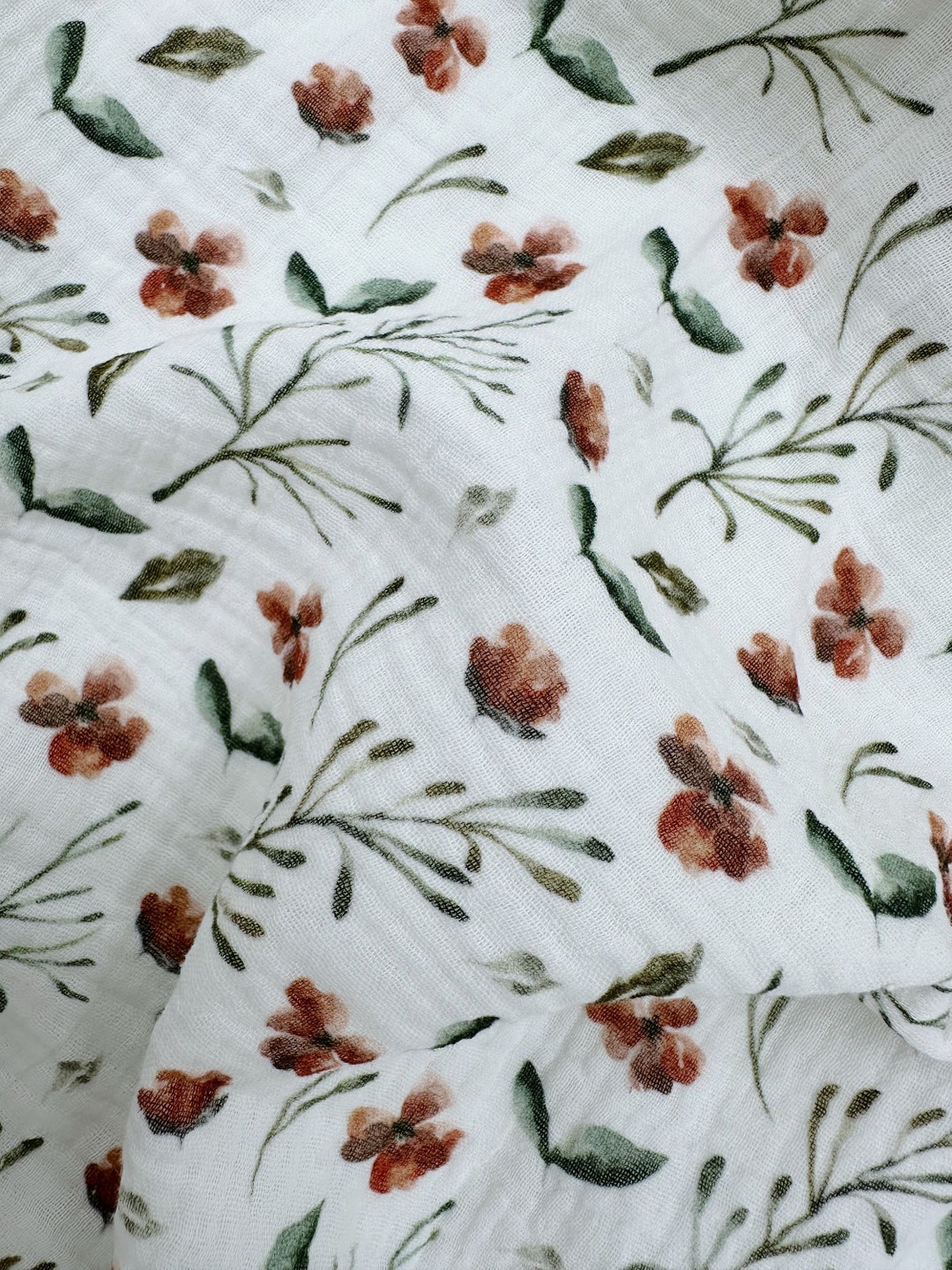 Floral Double Gauze Fabric | Double Gauze Fabric | Floral Print Fabric ...