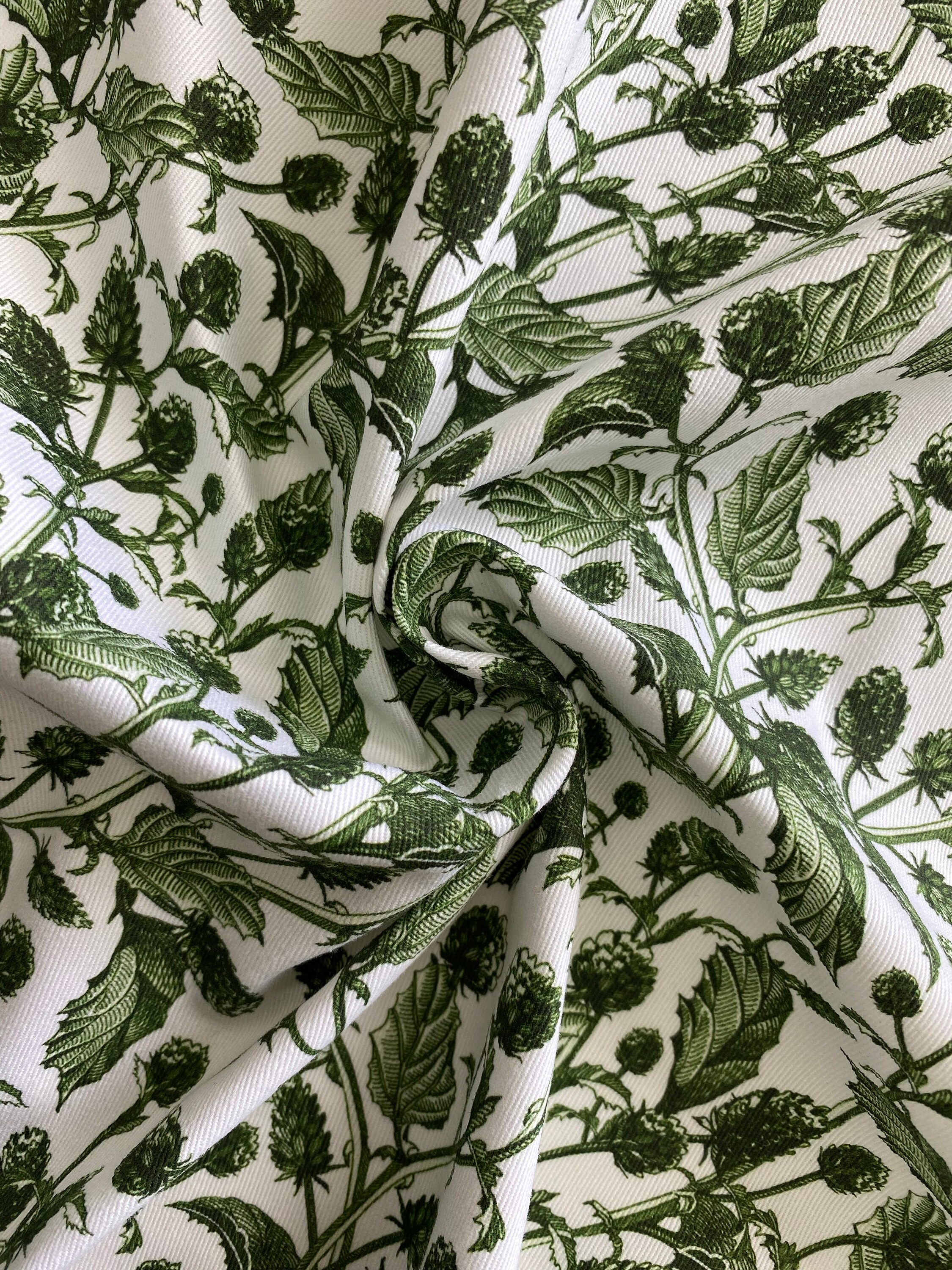 Floral Print Fabric Floral Cotton Fabric Eco-print Green Botanical ...