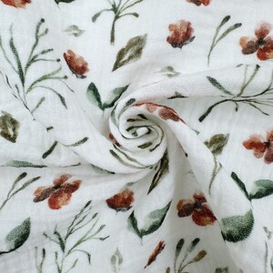 Floral Double Gauze Fabric | Double Gauze Fabric | Floral Print Fabric ...