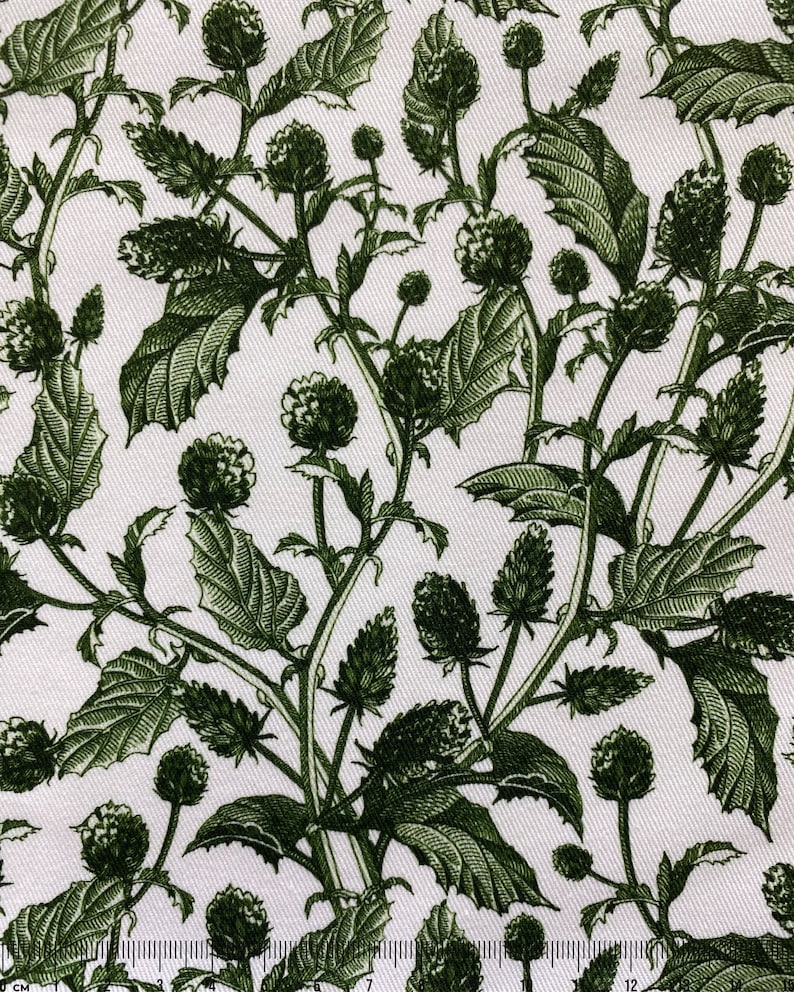 Floral Print Fabric | Floral Cotton Fabric | Eco-print | Green ...