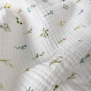 Floral Double Gauze Fabric | Double Gauze Fabric | Floral Print Fabric ...