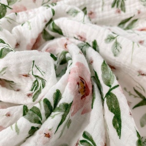 Floral Double Gauze Fabric | Double Gauze Fabric | Floral Print Fabric ...