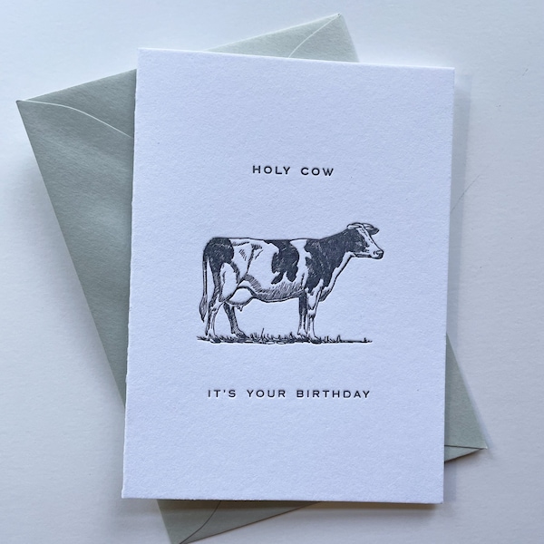 Printable Cow Birthday Card - Etsy
