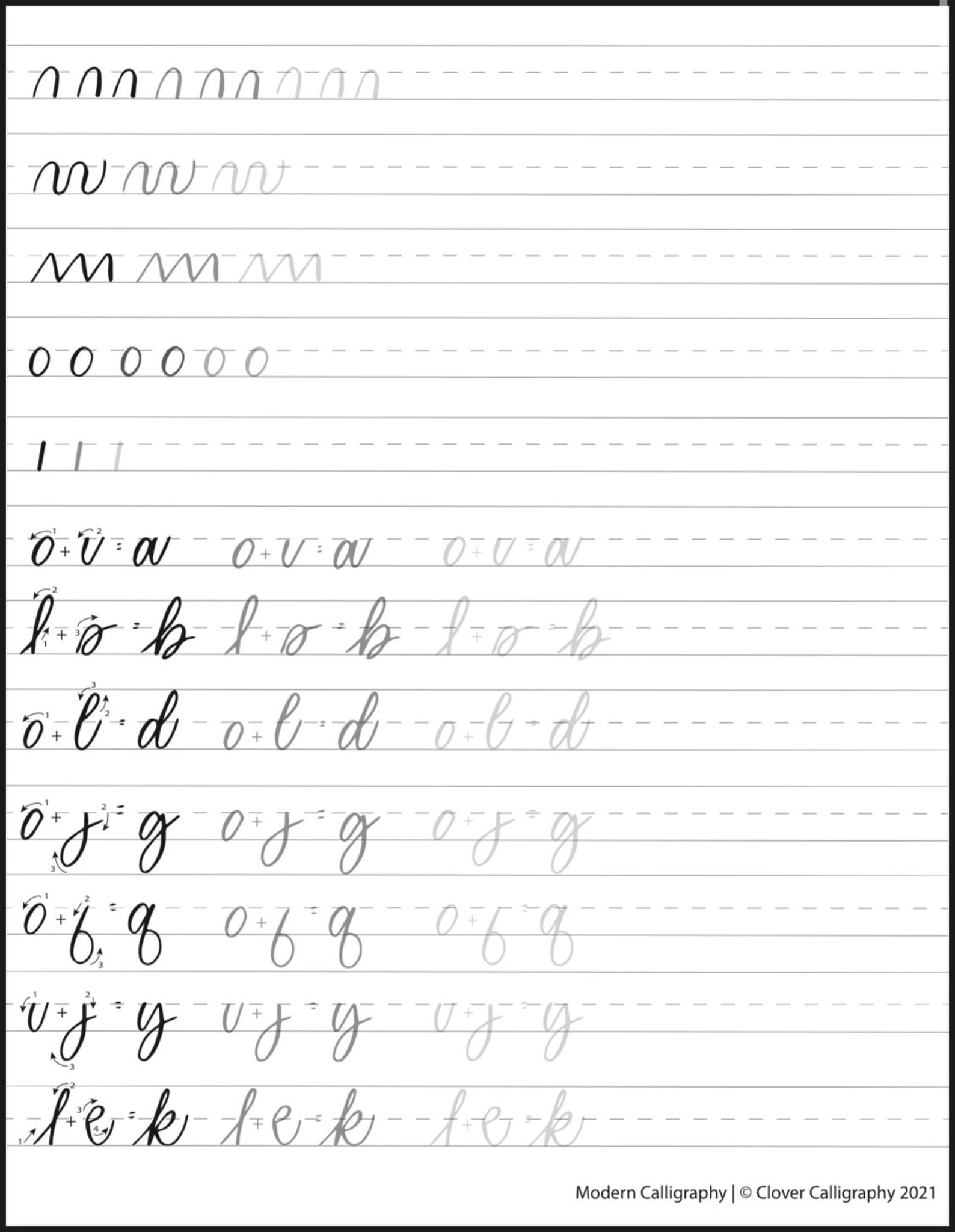 Modern Calligraphy Practice Sheets / Guidelines / Handouts / | Etsy