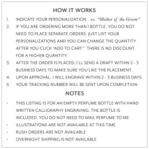 Refillable Hand Engraved Calligraphy Perfume Bottle - Etsy