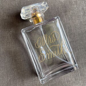 Refillable Hand Engraved Calligraphy Perfume Bottle - Etsy