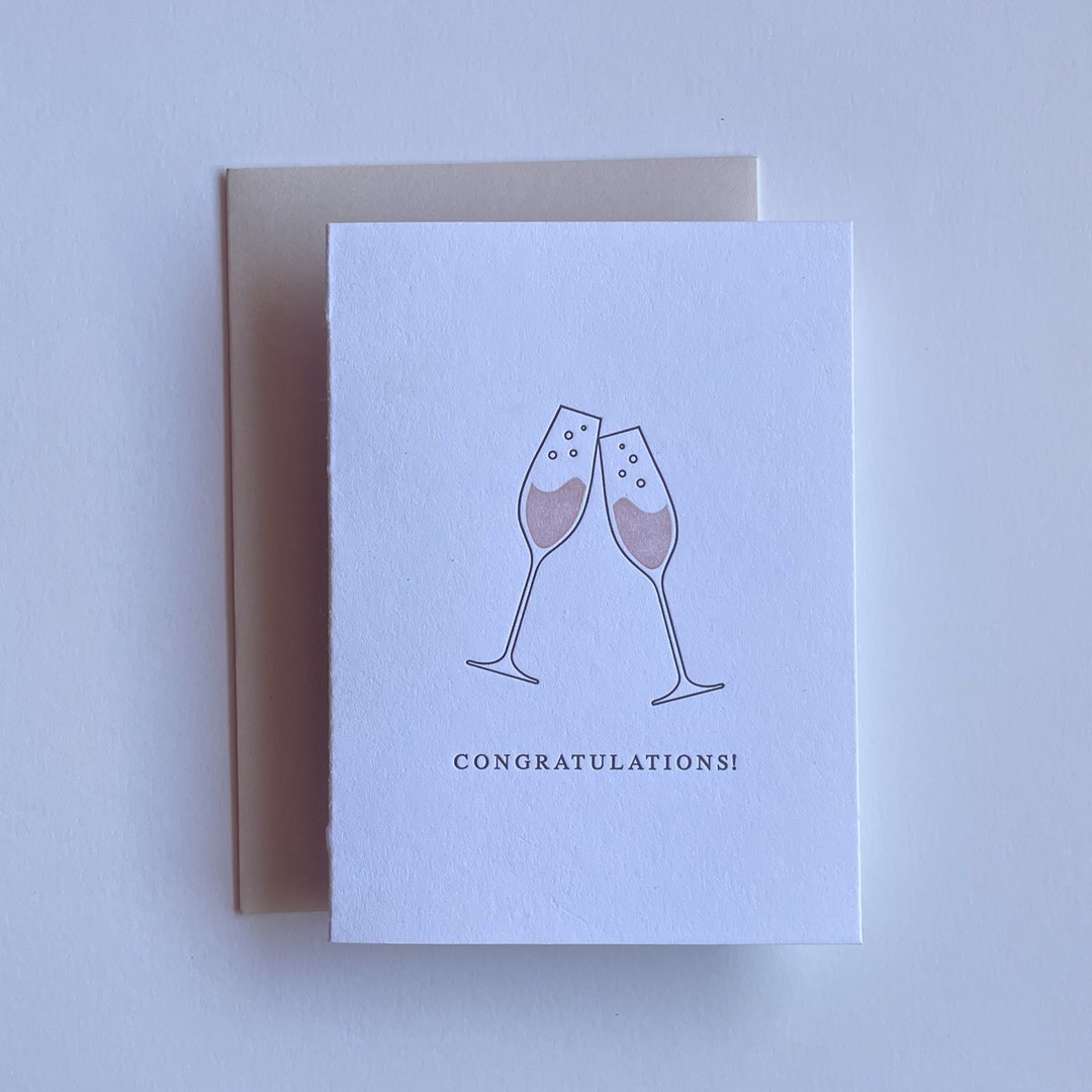 Congratulations Greeting Card, Letterpress - Etsy